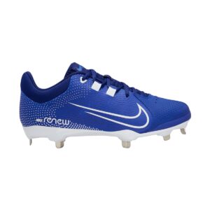 nike hyperdiamond 4 pro metal softball cleats royal | white size 6 medium