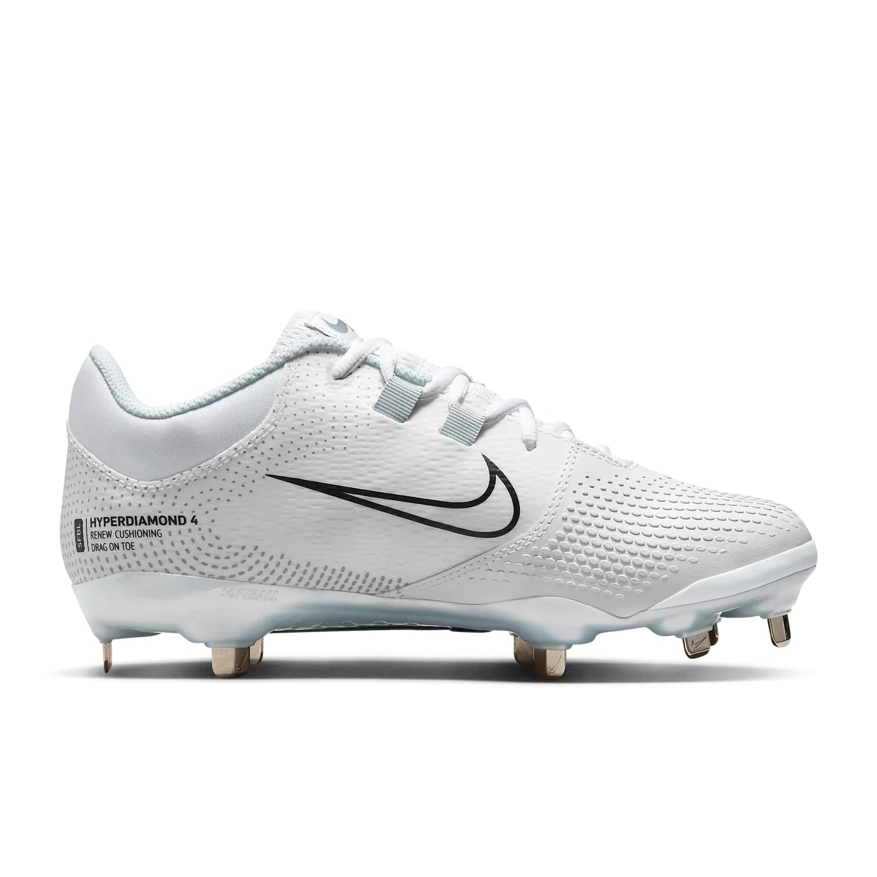 Nike Hyperdiamond 4 Pro Metal Softball Cleats White | Black Size 9.5 Medium