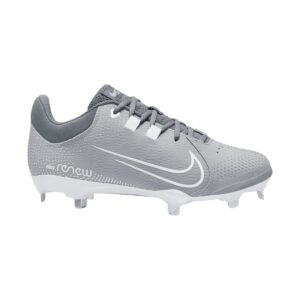 nike hyperdiamond 4 pro metal softball cleats gray | white size 10.5 medium