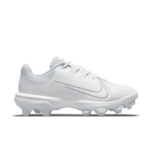 nike women's hyperdiamond 4 pro molded softball cleats white | gray size 9 medium