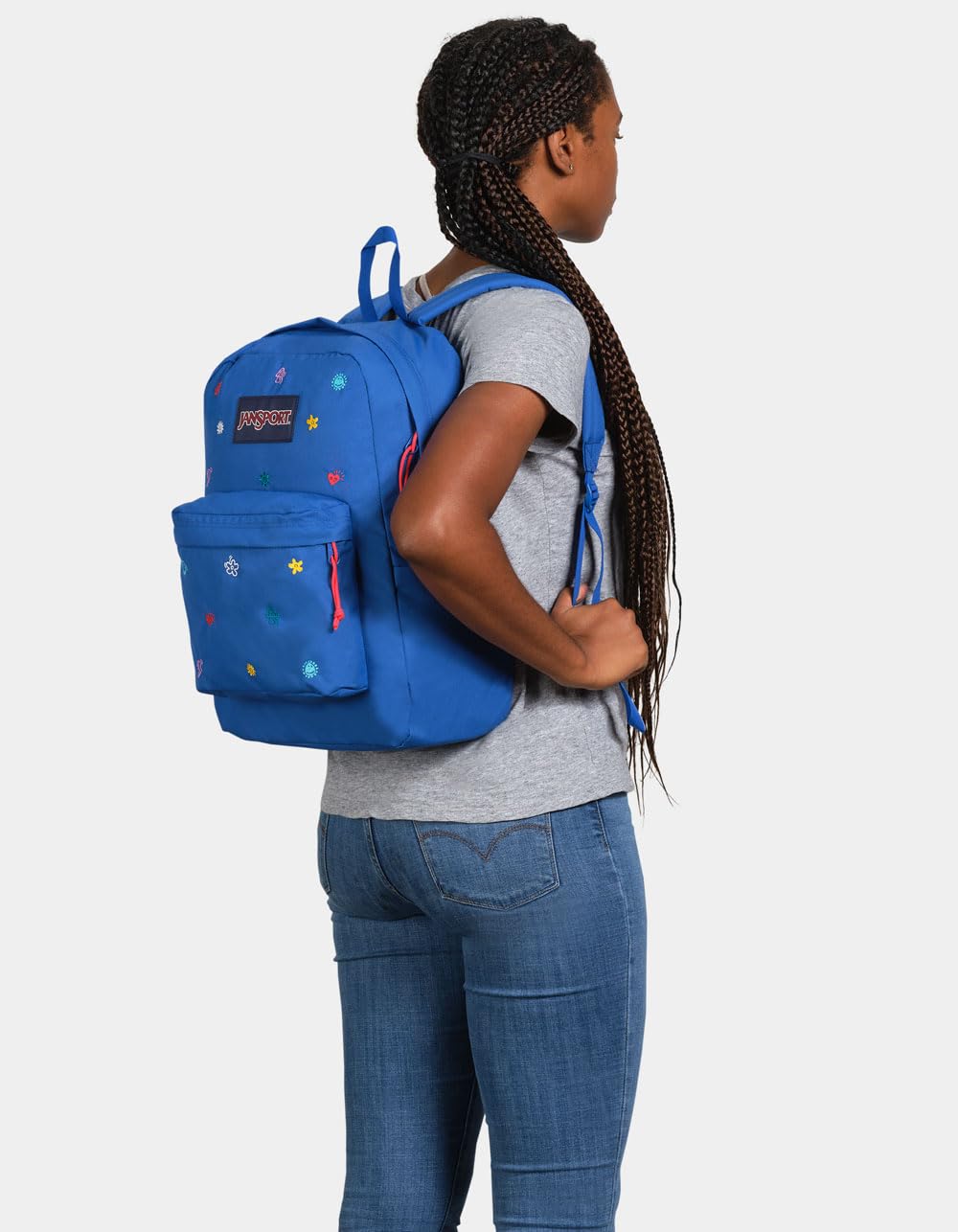 JanSport Superbreak Plus FX Backpack - Work, Travel, or Laptop Bookbag with Water Bottle Pocket, Kidcore Charms