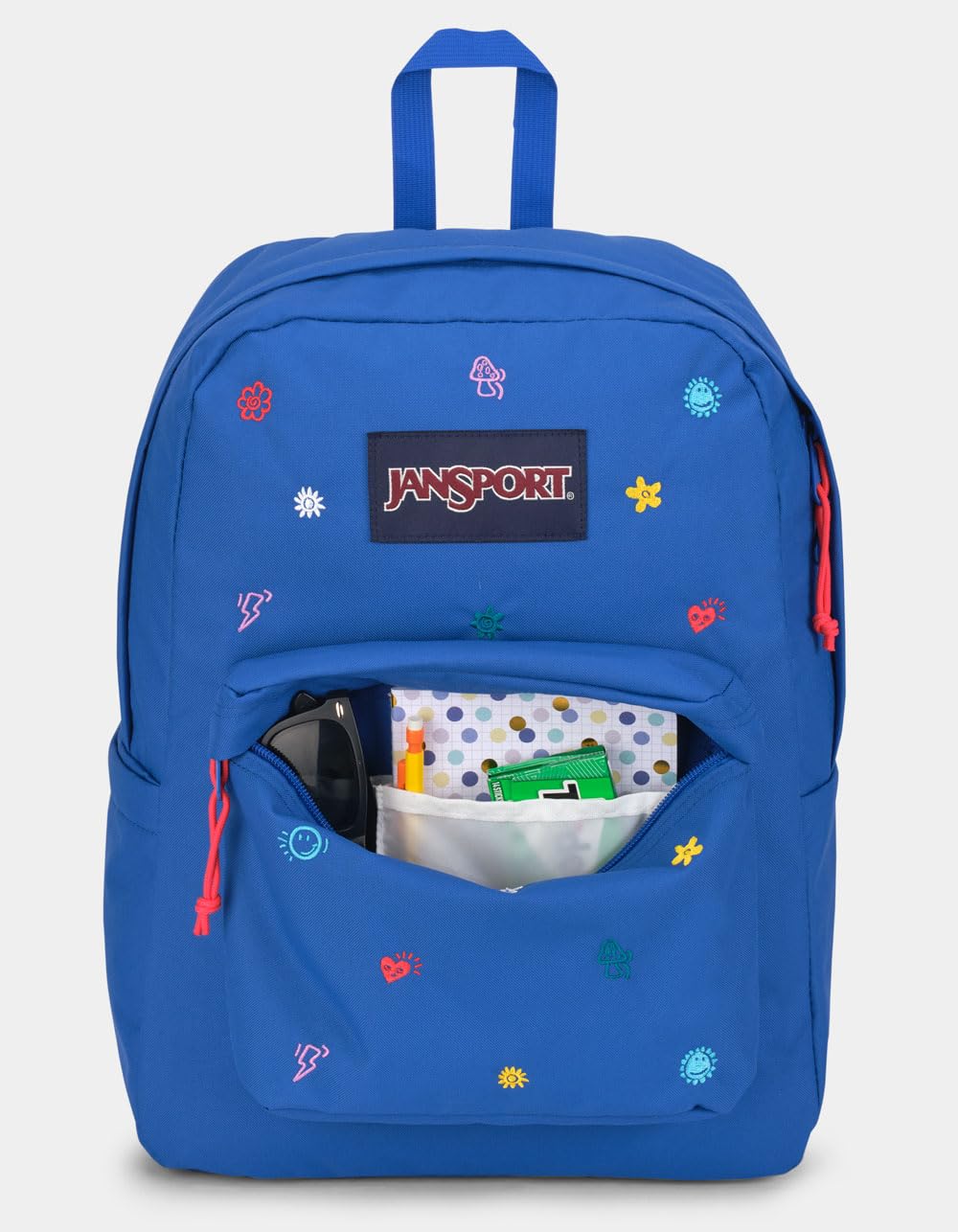 JanSport Superbreak Plus FX Backpack - Work, Travel, or Laptop Bookbag with Water Bottle Pocket, Kidcore Charms