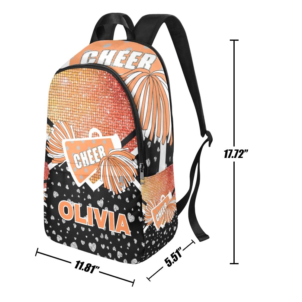 CUXWEOT Personalized Cheer Cheerleaders Print Backpack with Name Custom Travel Daypack Bag for Man Woman Gifts