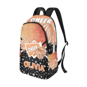 CUXWEOT Personalized Cheer Cheerleaders Print Backpack with Name Custom Travel Daypack Bag for Man Woman Gifts