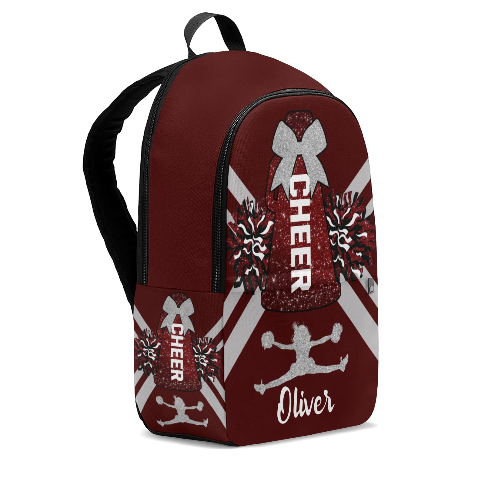 SunFancyCustom Red Gray Print Cheer Cheerleaders Backpack Shoulder Casual Travel Daypack Computer Laptop Bag for Women Men Gift