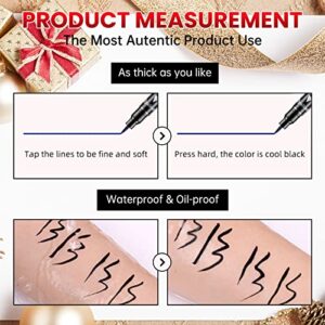 Erinde 6 Colors Double-headed Liquid Eyeliner Stamp Pen Set, Blue Red Pink Purple Green Black Colorful Winged Eye Liners for Women, Waterproof Long-Lasting Star Moon Heart Eye Face Makeup