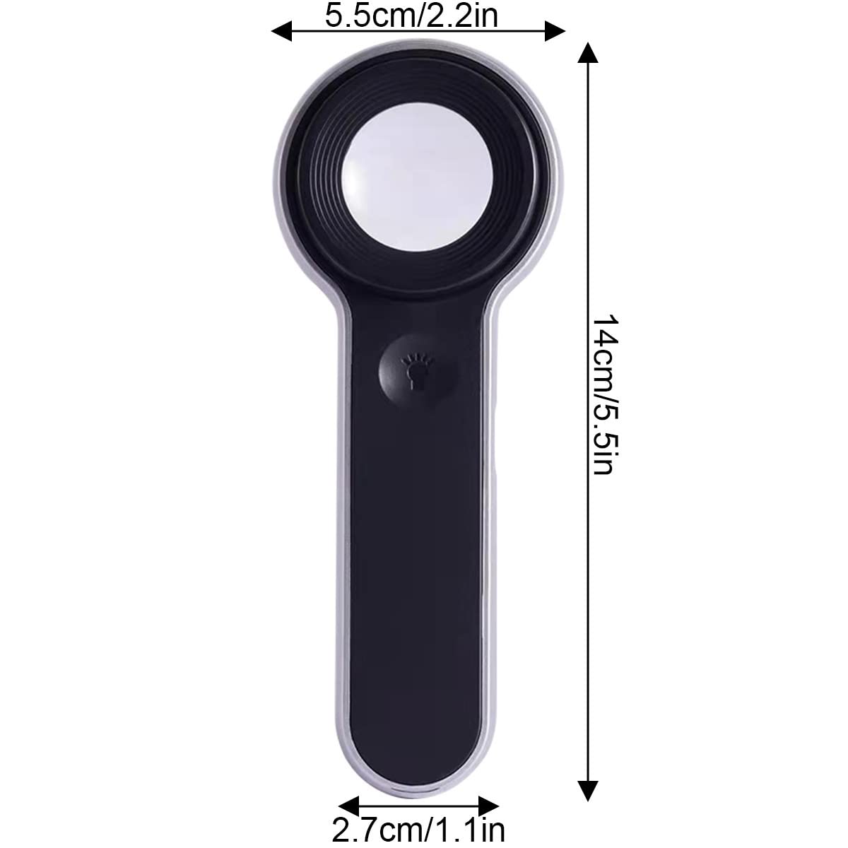 60X Handheld Magnifying Glass with Uv Light，Chargeable LED Illuminated Lighted Magnifier for Macular Degeneration, Seniors Reading, Soldering, Inspection, Coins, Jewelry, Exploring