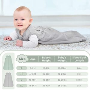 Looxii Baby Sleep Sack 18-24 Months 2 Pack 100% Cotton Baby Wearable Blanket 0.5TOG Toddler Sleeping Bag with 2-Way Zipper