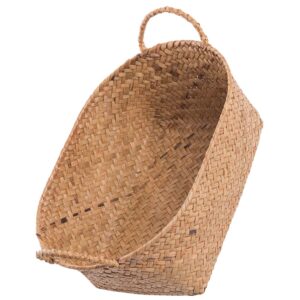 zerodeko straw storage basket fruit serving basket woven storage basket wicker storage basket rattan storage baskets storage bins with lids woven basket decor fashion iron laundry basket