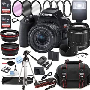 canon eos rebel sl3 dslr camera w/ef-s 18-55mm f/4-5.6 is stm zoom lens + 128gb memory + case + tripod + filters (36pc bundle)