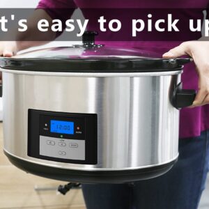 8.5-Quart Digital Programmable Slow Cooker - Adjustable Temp, Entrees, Stews & Dips