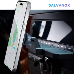 Galvanox Wireless Charging Car CD Slot Phone Holder - Magnetic Mount Charger with Secure CD-Player Attachment - Compatible with MagSafe