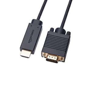 amazon basics hdmi (source) to vga (display) cable (not bidirectional), gold-plated, 6 feet, black