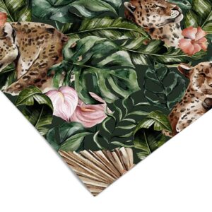 Leopard Tropic Floral Contact Paper | Shelf Liner | Drawer Liner | Peel and Stick Paper 642