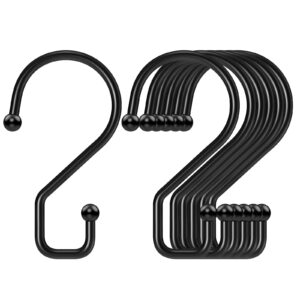 meilidy s hooks, reversible black metal s shaped hooks 3 inch small closet s hooks heavy duty s hanging hooks for pots pans mugs curtains pants purses crafts plants - 12 pcs