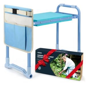 jardineer garden kneeler and seat heavy duty - upgraded stand feet, 10 inch kneeler and stool for gardening, multifunctional gardening bench kneeler and seat, garden kneeling bench with handles