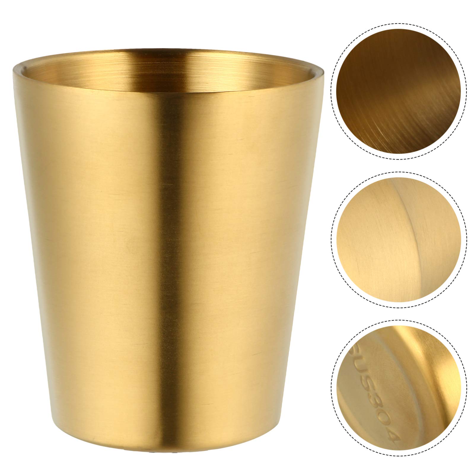 GANAZONO Golden Drinking Cup Stainless Steel Beer Water Wine Whisky Cup Metal Drinking Glasses for Wine Water Coffee Tea