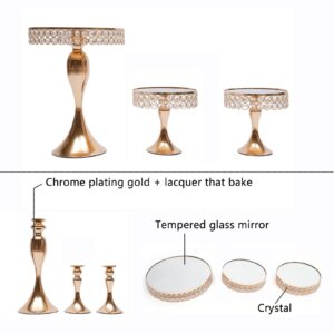 10 Pack Cake Stands Set Metal Cupcake Holder Cake Tray Crystal with Acrylic Mirror, Dessert Display Plate Decor Serving Platter for Party Wedding Birthday Baby Shower Celebration Home Decoration