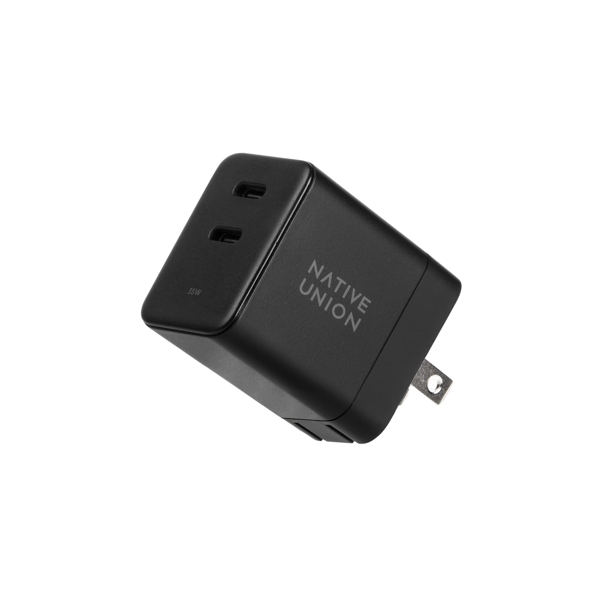 Native Union Fast GaN Charger PD 35W – Ultra-Compact Power Delivery Enabled USB-C Charger Up to 35W – for MacBook Air, iPads, iPhones & More (Black)