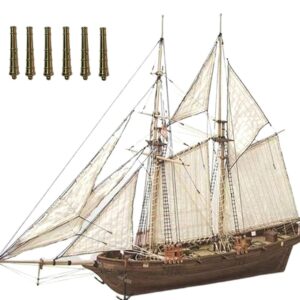 kenanlan wooden ship model building kit, wooden sailboat model kit home diy model decoration boat for collection, teaching exhibition - easy to assemble(b)