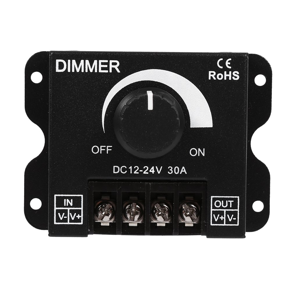 Strip Led Dimmer Switch,12V-24V 30A Led Switch Dimmer Controller Manual Operation for Strip Light Single Color