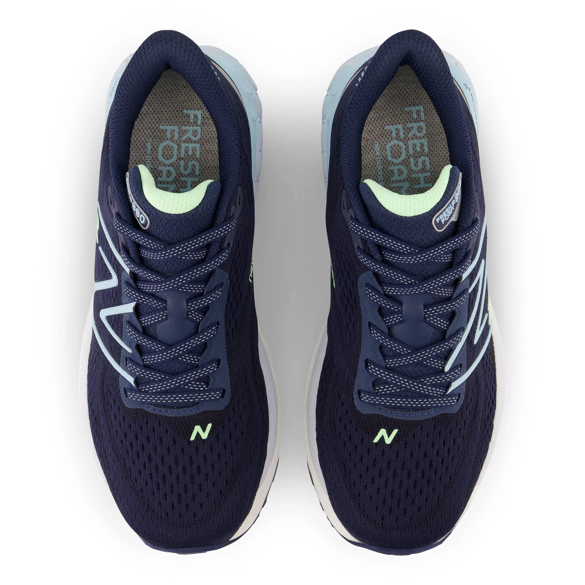 New Balance Women's W880N13 Running Shoe, Nb Navy/Bleach Blue/Green Aura, 11 Wide