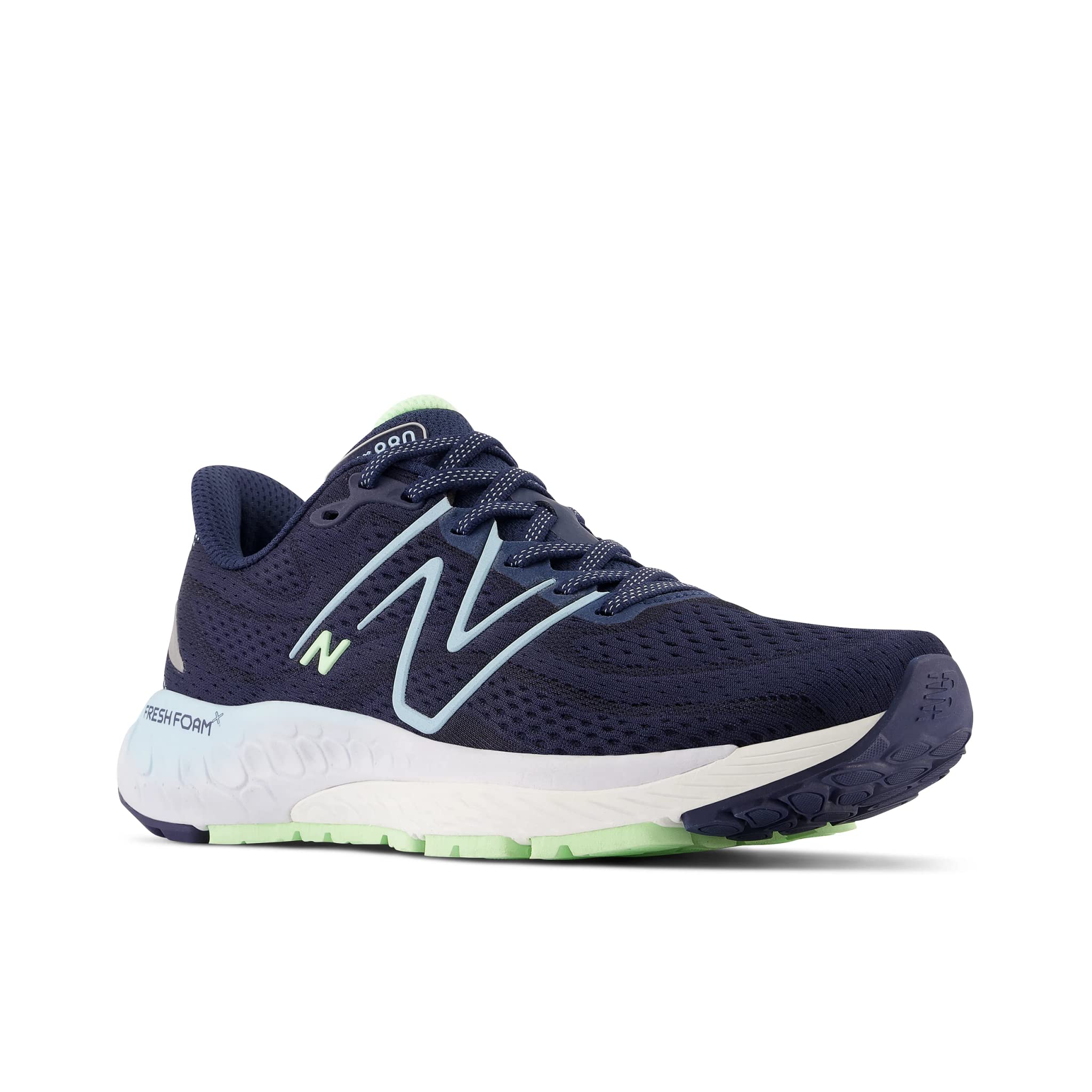 New Balance Women's W880N13 Running Shoe, Nb Navy/Bleach Blue/Green Aura, 11 Wide