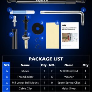 Orion Motor Tech Tailgate Assist Compatible with 2002-2008 RAM 1500, 2003-2009 RAM 2500 3500, Heavy Duty Tailgate Shock Truck Tailgate Lift Assist