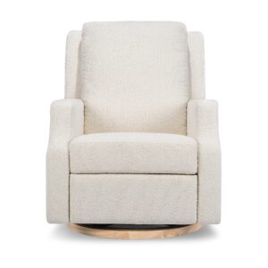 Namesake Crewe Recliner and Swivel Glider in Ivory Boucle with Light Wood Base, Greenguard Gold Certified