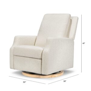 Namesake Crewe Recliner and Swivel Glider in Ivory Boucle with Light Wood Base, Greenguard Gold Certified