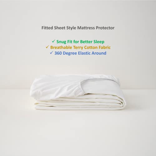 Waterproof 2 Piece Split Mattress Protector for Adjustable Beds, Soft Waterproof Matressprotector Noiseless Fitted Style Cover 2 PC [30" X 80" + 30" X 80"]- Fits Upto 16 Inch Deep Pocket - Queen