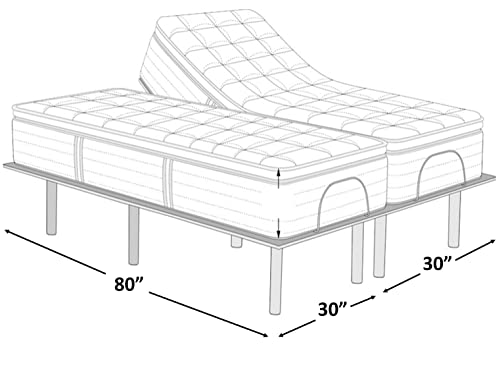 Waterproof 2 Piece Split Mattress Protector for Adjustable Beds, Soft Waterproof Matressprotector Noiseless Fitted Style Cover 2 PC [30" X 80" + 30" X 80"]- Fits Upto 16 Inch Deep Pocket - Queen