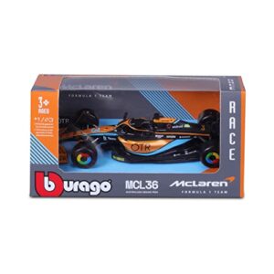 Bburago B18-38063N Formula 1 MCLAREN F1 MCL 36 (2022) Norris 1:43 Scale Die-Cast Collectible Race Car, Assorted Colours