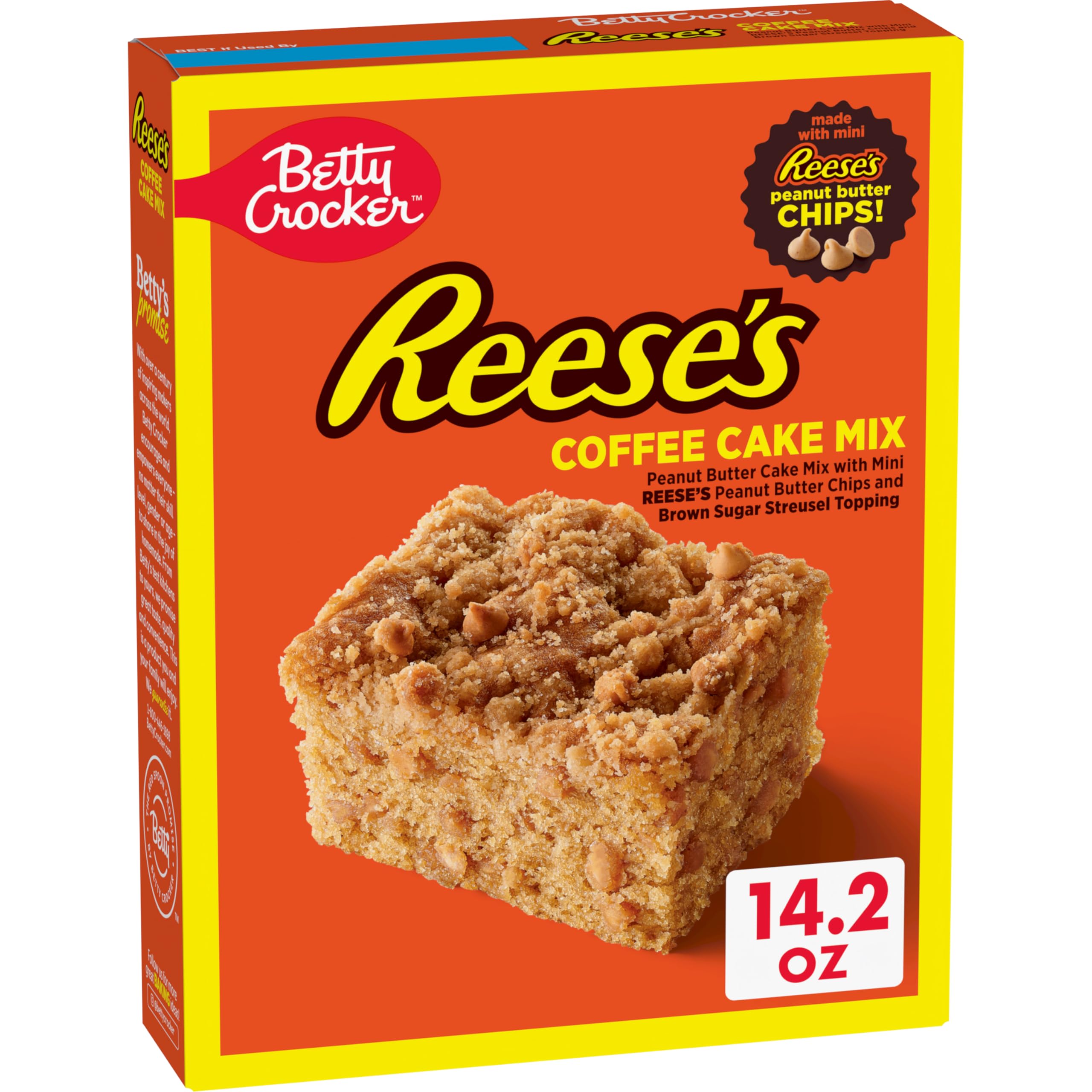 Betty Crocker REESE'S Peanut Butter Coffee Cake Mix with Brown Sugar Streusel Topping, 14.2 oz