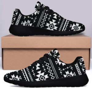 Native Indian Themed Shoes Women Men Running Sneakers Lightweight Sports Walking Tennis Golf Shoes Black Size 4