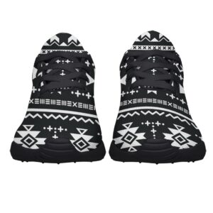 Native Indian Themed Shoes Women Men Running Sneakers Lightweight Sports Walking Tennis Golf Shoes Black Size 4