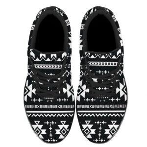 Native Indian Themed Shoes Women Men Running Sneakers Lightweight Sports Walking Tennis Golf Shoes Black Size 4