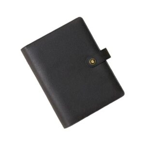 Ambition LTD Black Key Agenda, Woven A5 (5.8 x 8.3") sized planner, organizational tool, Black Matte 6 ring binder, Vegan Leather