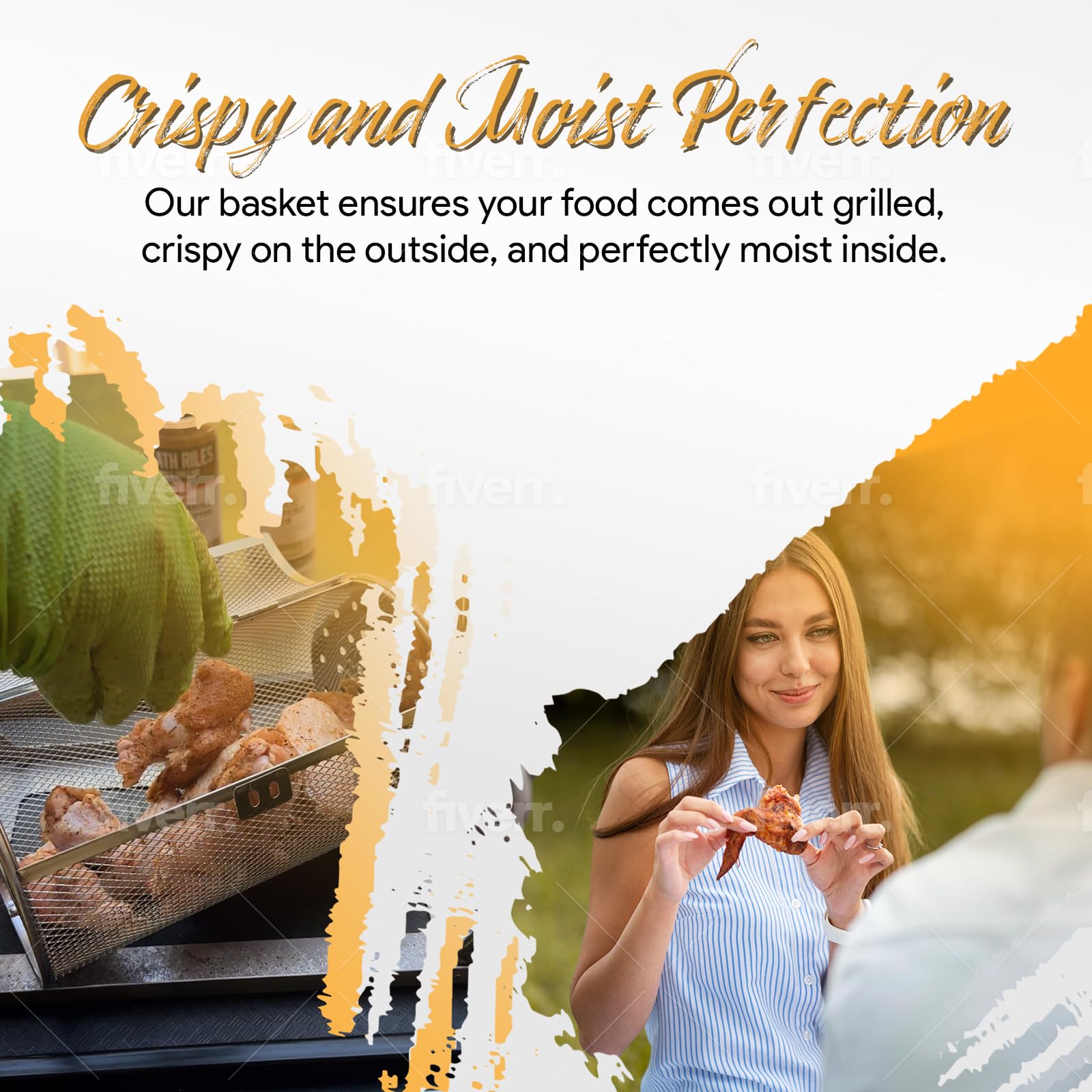 ROTO-Q 360 Rotisserie Tumble Basket Accessory: Enhance Your Grilling Experience! (Compatible Only with ROTO-Q Rotisserie Machine) Grilling Wings & Roasting Coffee Beans