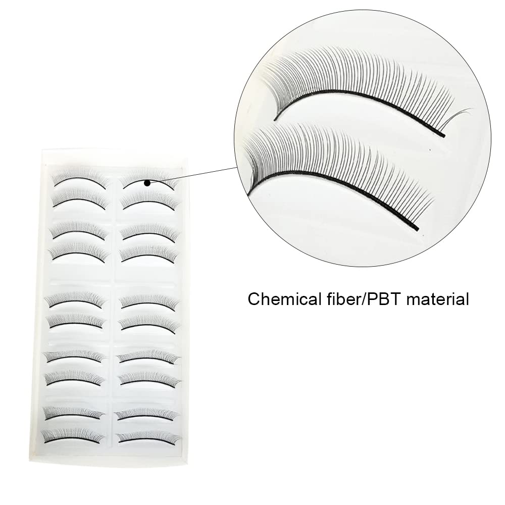 10 Pairs Practice Fake Lashes Waterproof False Eyelashes False Eyelashes Strips Ladies and Girls Black