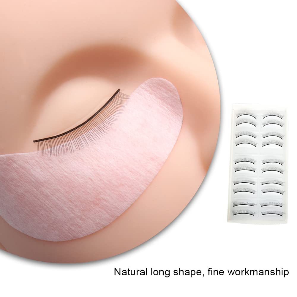 10 Pairs Practice Fake Lashes Waterproof False Eyelashes False Eyelashes Strips Ladies and Girls Black