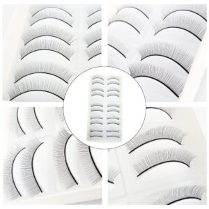 10 Pairs Practice Fake Lashes Waterproof False Eyelashes False Eyelashes Strips Ladies and Girls Black