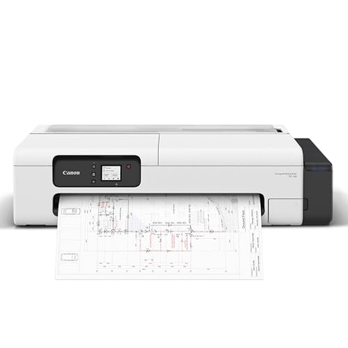 Canon imagePROGRAF TC-20 24" Large Format Poster & Plotter Printer - Automatic Roll & Cut Sheet Paper Feeder, Ships with 280ml of Ink - USB, Wi-Fi, LAN,White