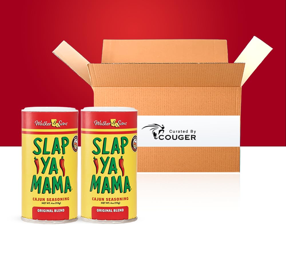 Slap Ya Mama Cajun Seasoning, All Natural Cajun Seasoning from Louisiana, Original Blend, MSG Free and Kosher, 4 Ounce (2-Pack) With Couger Card