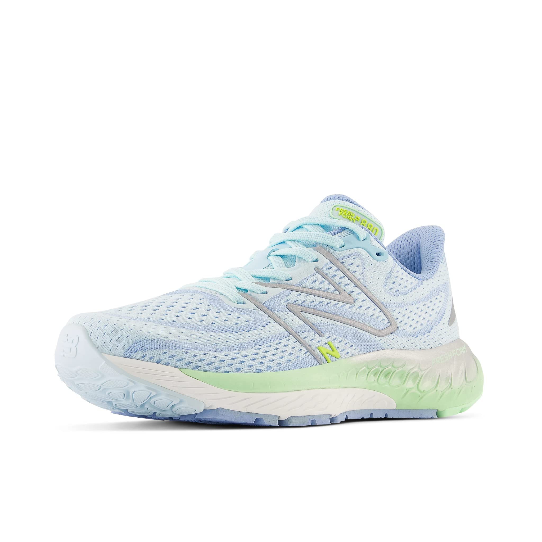 New Balance Women's Fresh Foam X 880 V13, Blue/Green Aura/Silver Metalic