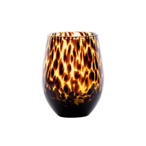 juliska puro stemless wine glass - tortoiseshell, everyday glassware