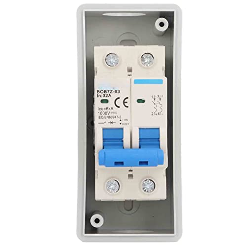 32A PV DC Waterproof Disconnect Switch 1000V Solar Convergent Load Switching Air Switch Miniature Circuit Breaker with IP65 Waterproof Distribution Box for Solar PV Power System