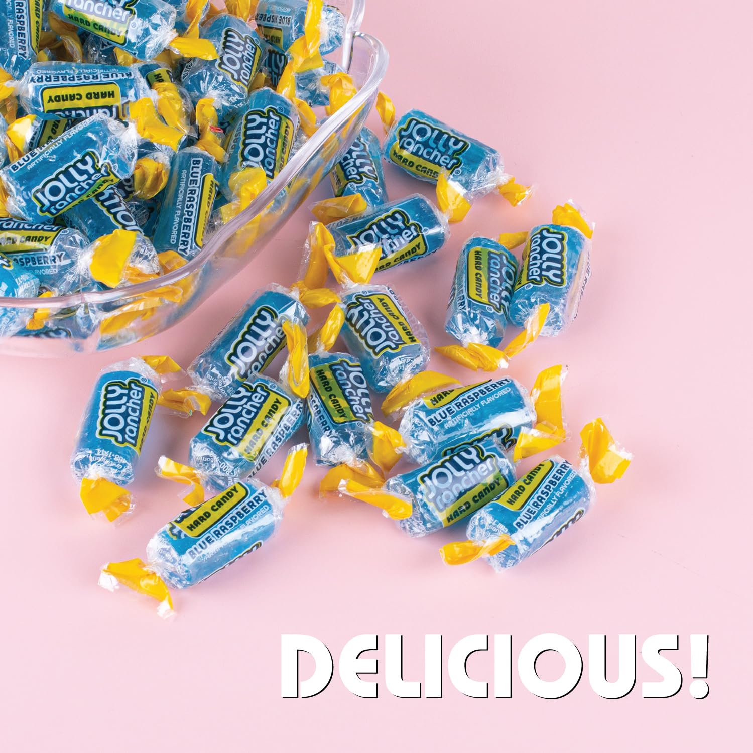 Jolly Ranchers Hard Candy - Fruit Flavored Candy Made with Real Juice for Easter, Birthday Candy - Gluten Free Hard Candy Individually Wrapped 1.5 lb Bag (Blue Raspberry)