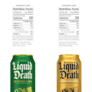 Liquid Death Lime & Mango Mixed Pack, 19.2 oz King Size Cans (16-Pack)