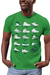 shirt to match jordan lucky green retro jordan sneakers 1 2 3 4 5 6 7 8 9 10 11 12 13, tee to match jordans